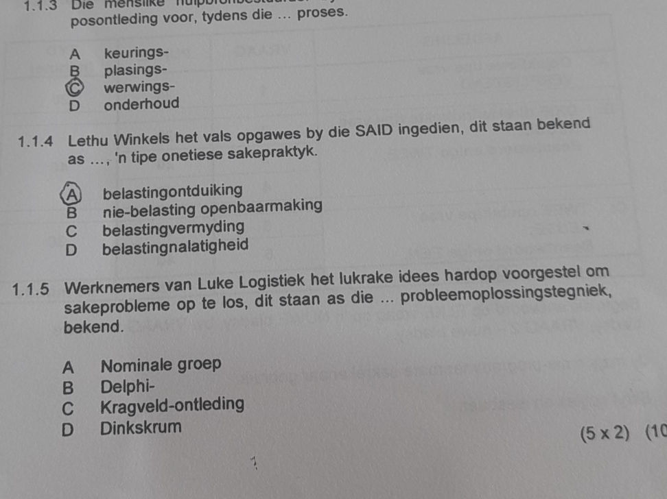 1.1.3 Die menslike hulpbronbestuur... | StudyX