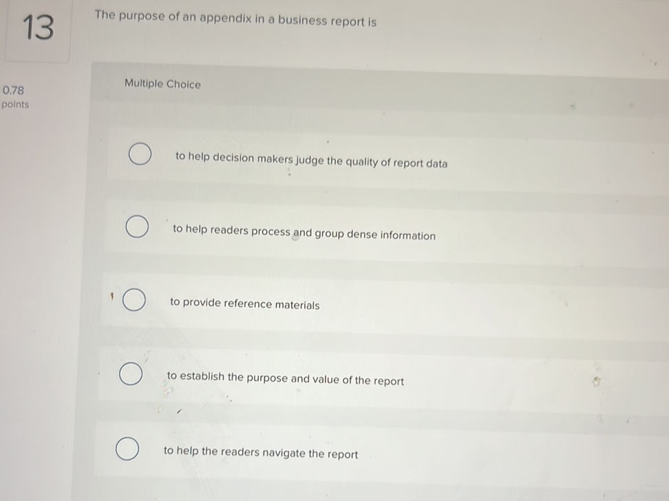 The purpose of an appendix in a business | StudyX