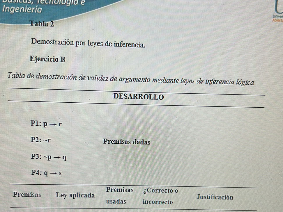Tabla 2 Demostración por leyes de | StudyX