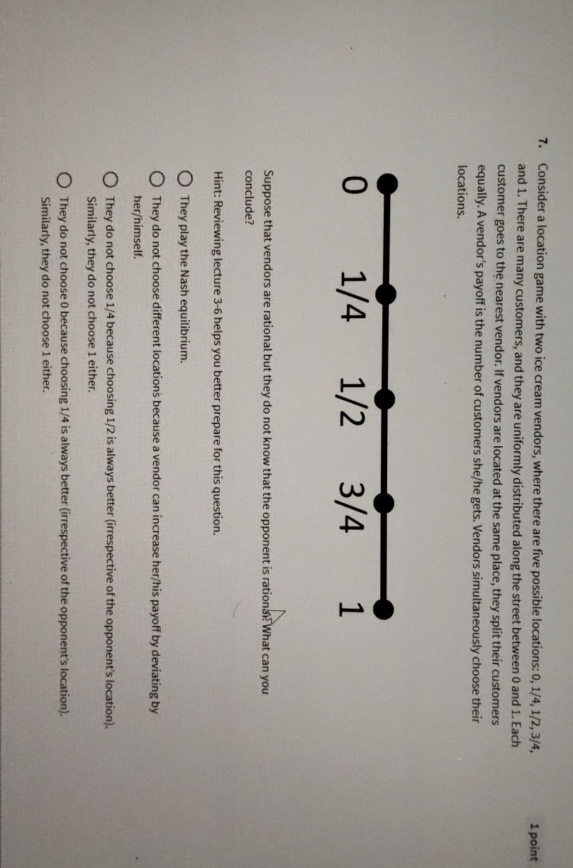 7. Consider a location game with two ice | StudyX