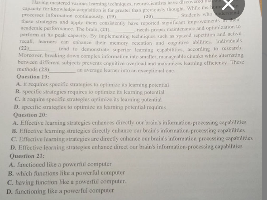 Having mastered various learning techniques, | StudyX