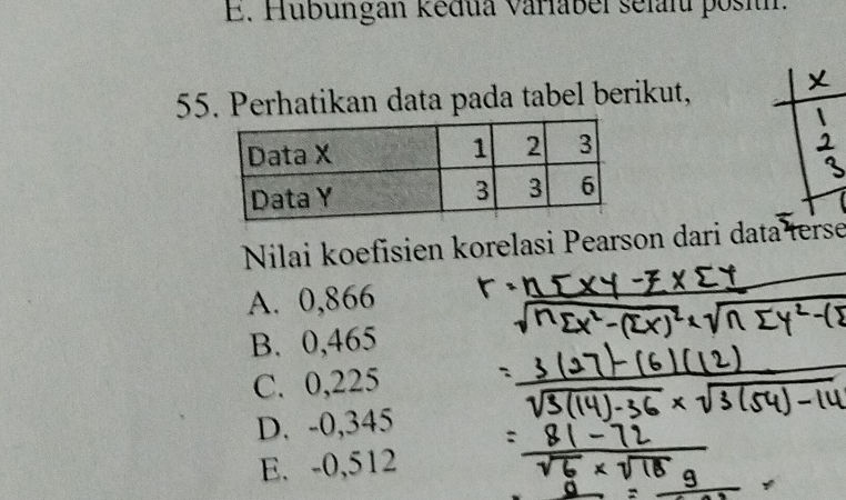 55. Perhatikan data pada tabel berikut, | | StudyX