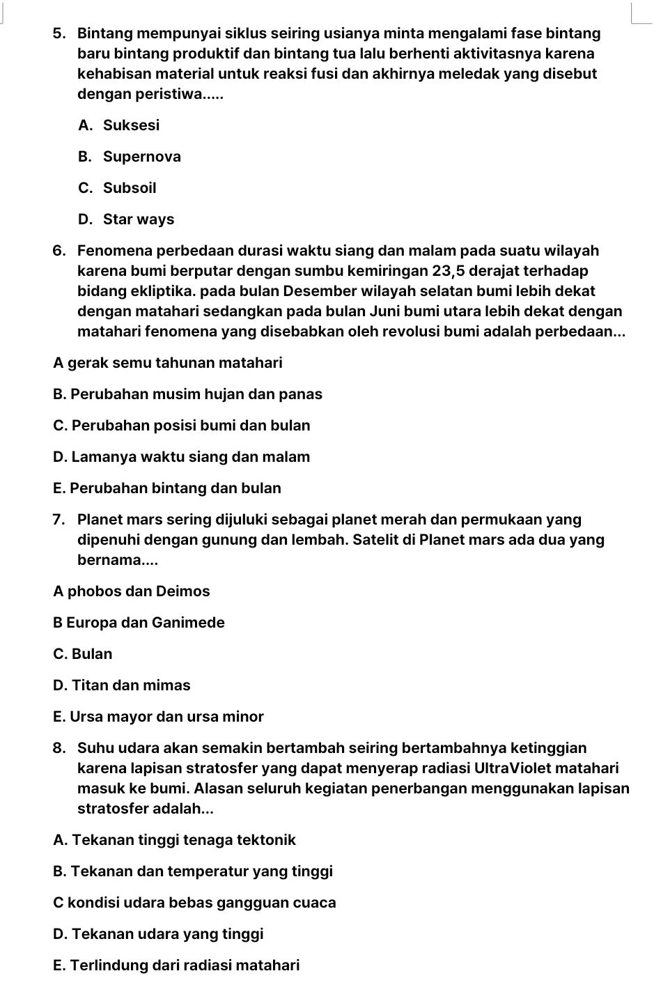 5. Bintang mempunyai siklus seiring usianya | StudyX