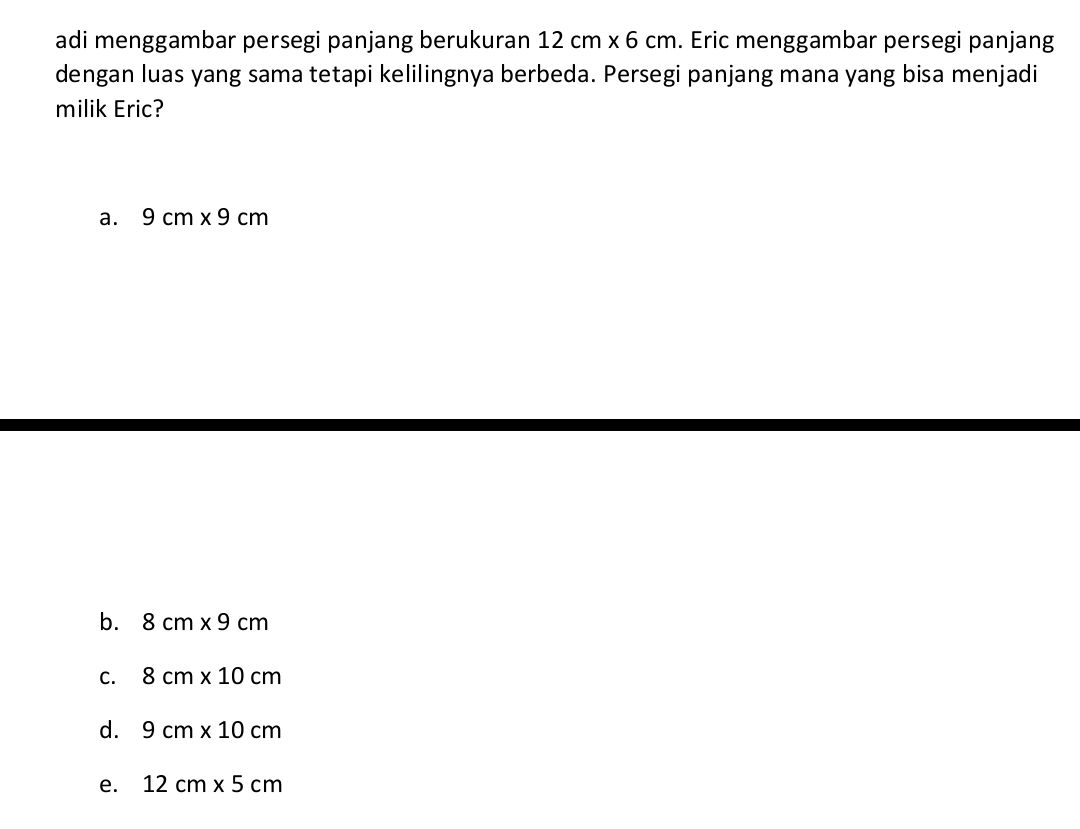 adi menggambar persegi panjang berukuran 12 | StudyX