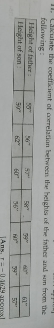11. Calculate the coefficient of correlation | StudyX