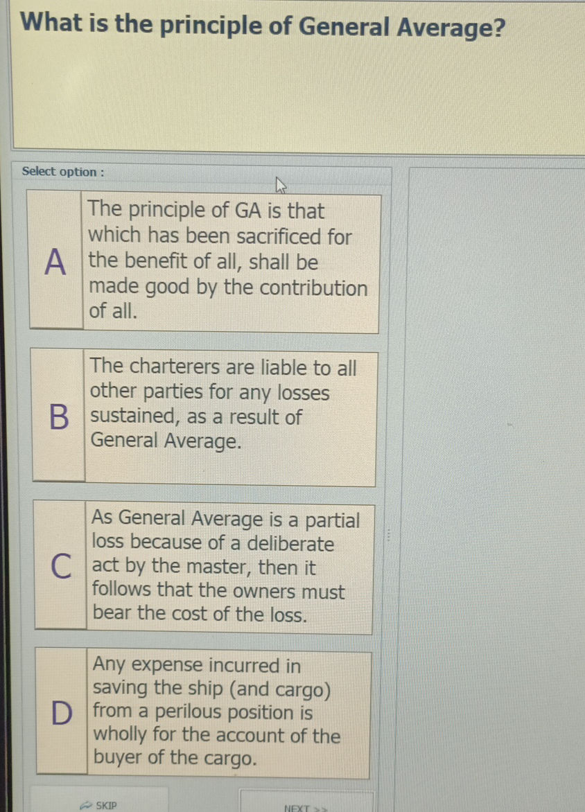 What is the principle of General Average? | StudyX