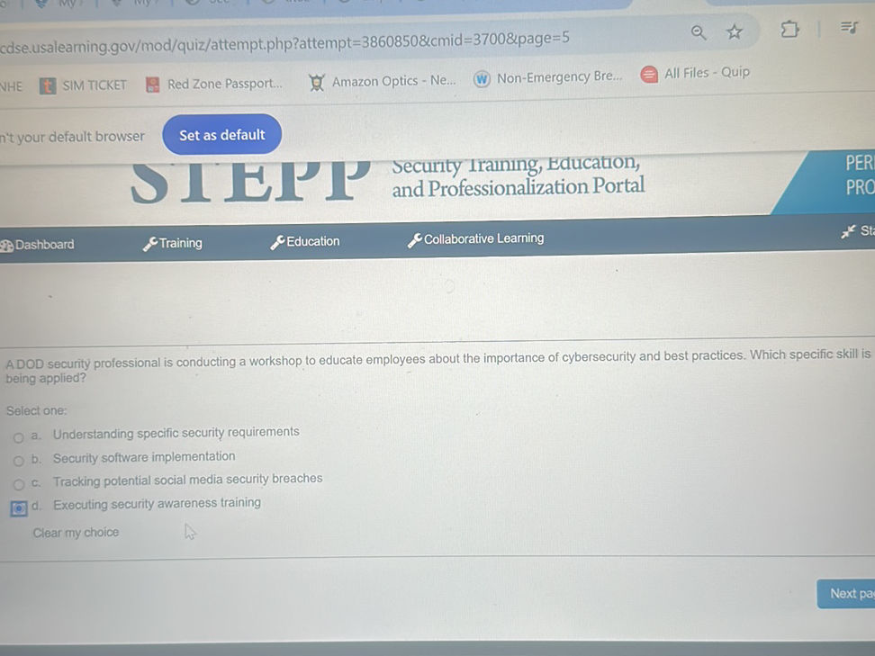 A DOD security professional is conducting a