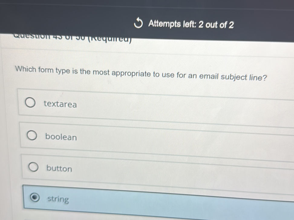 Which form type is the most appropriate to | StudyX