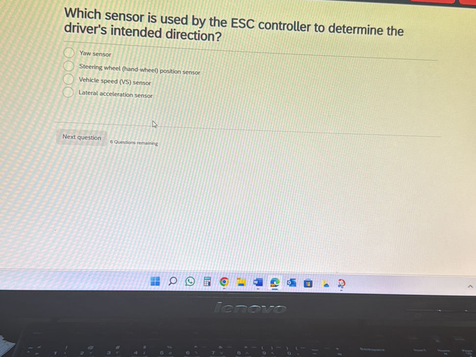 Which sensor is used by the ESC controller | StudyX