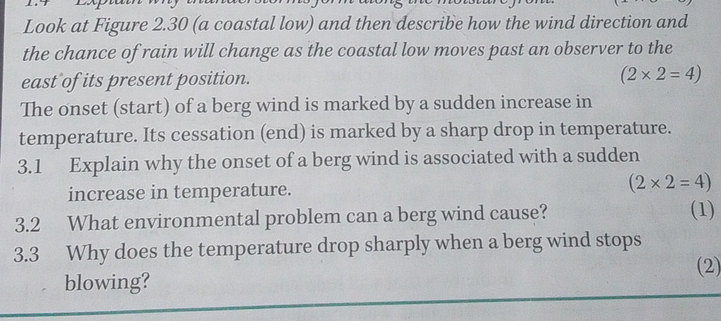 Look at Figure 2.30 (a coastal low) and then | StudyX
