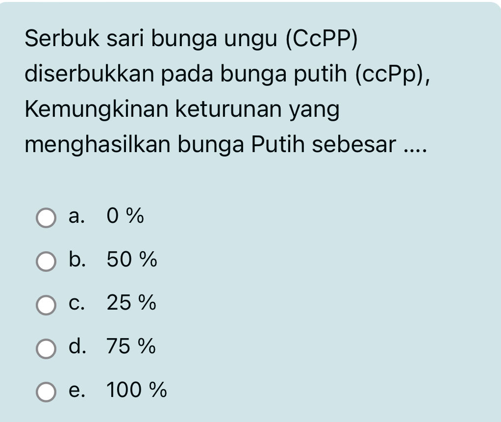 Serbuk sari bunga ungu (CCPP) diserbukkan | StudyX