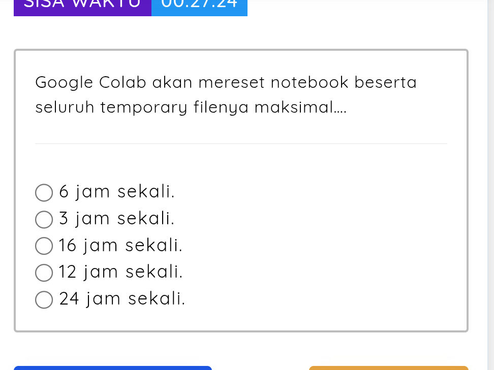 Google Colab akan mereset notebook beserta | StudyX