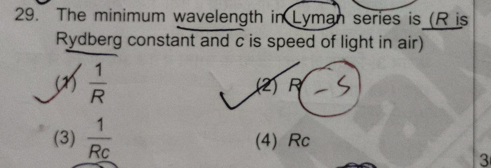 29. The minimum wavelength in Lyman series | StudyX