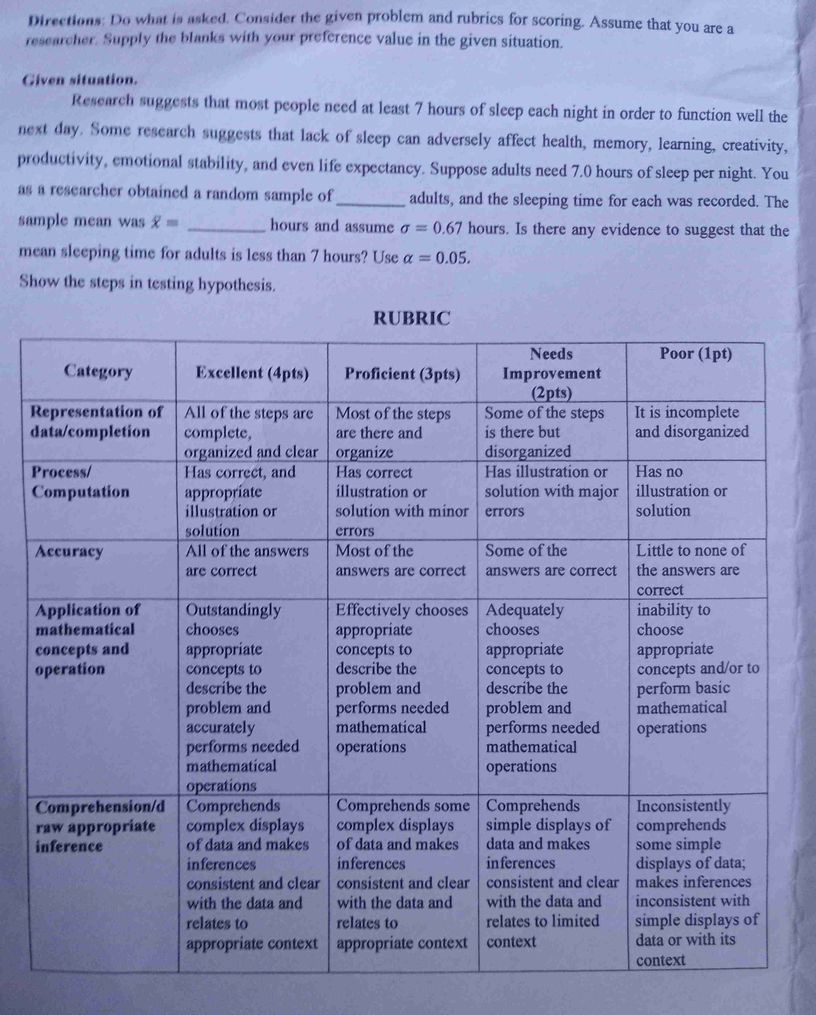 Directions: Do what is asked. Consider the | StudyX