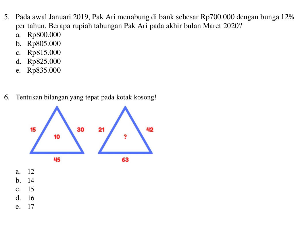 5. Pada awal Januari 2019, Pak Ari menabung | StudyX