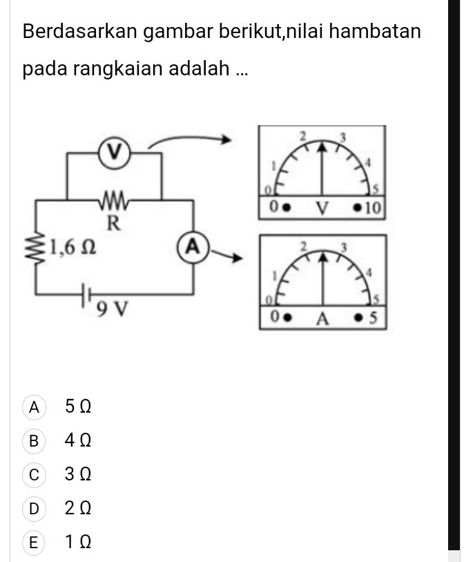 Berdasarkan gambar berikut, nilai hambatan | StudyX