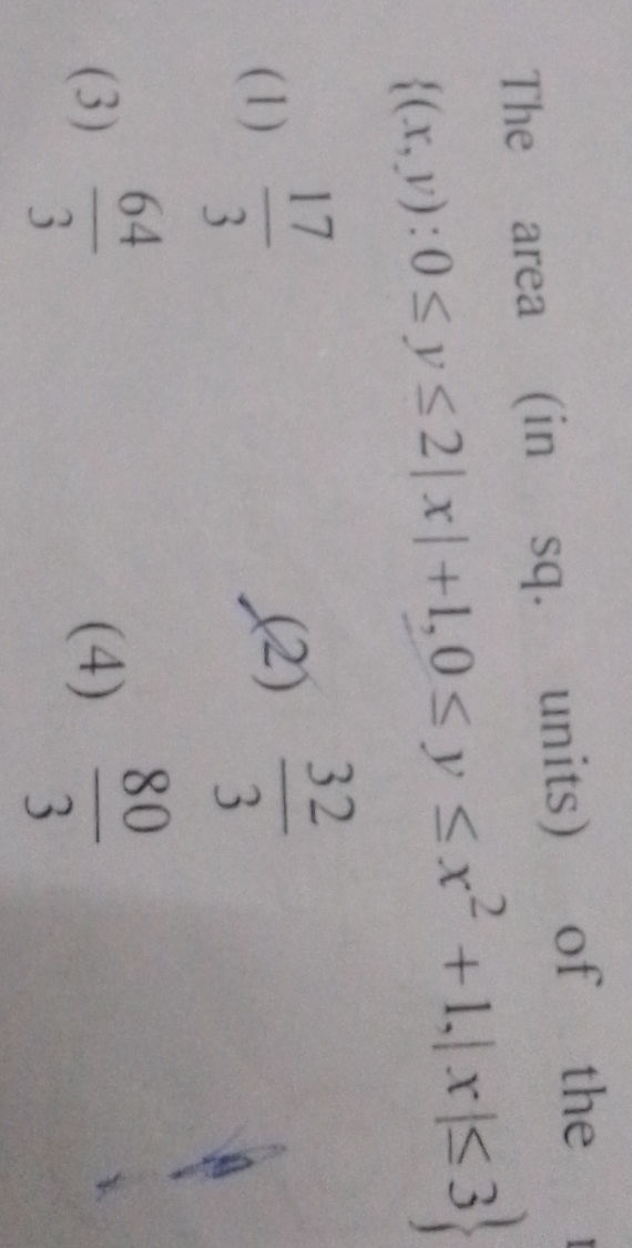 The area (in sq. units) of the {(x,y): 0 ≤ y | StudyX