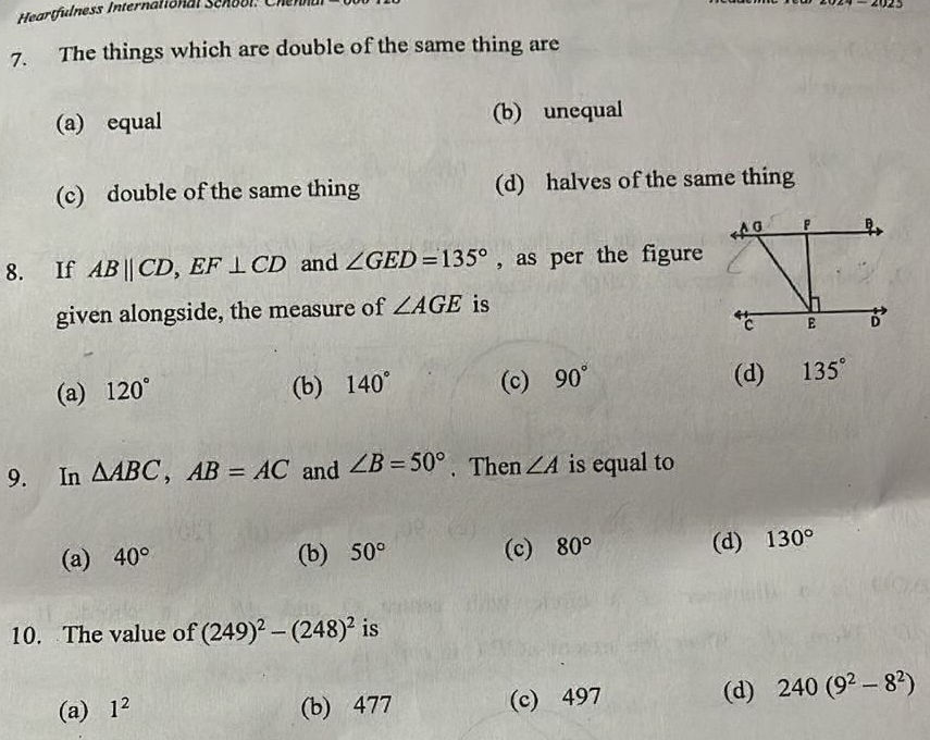 7. The things which are double of the same | StudyX