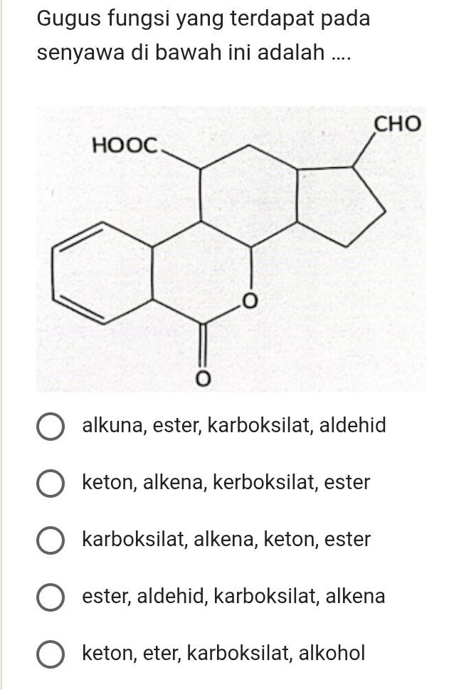 Gugus fungsi yang terdapat pada senyawa di | StudyX