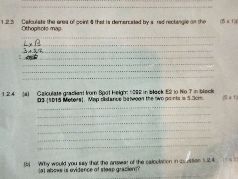 1.2.3 Calculate the area of point 6 that is | StudyX