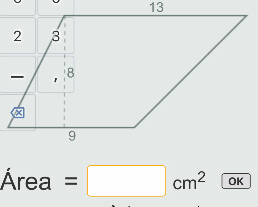 Área = cm² The image shows a quadrilateral | StudyX