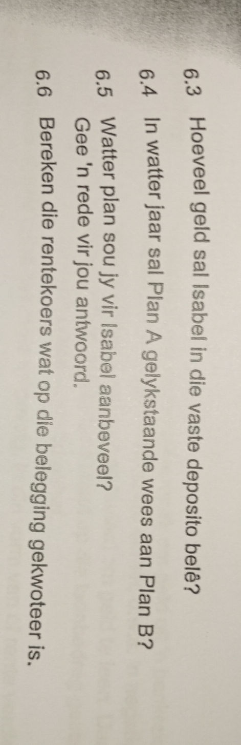 6.3 Hoeveel geld sal Isabel in die vaste | StudyX