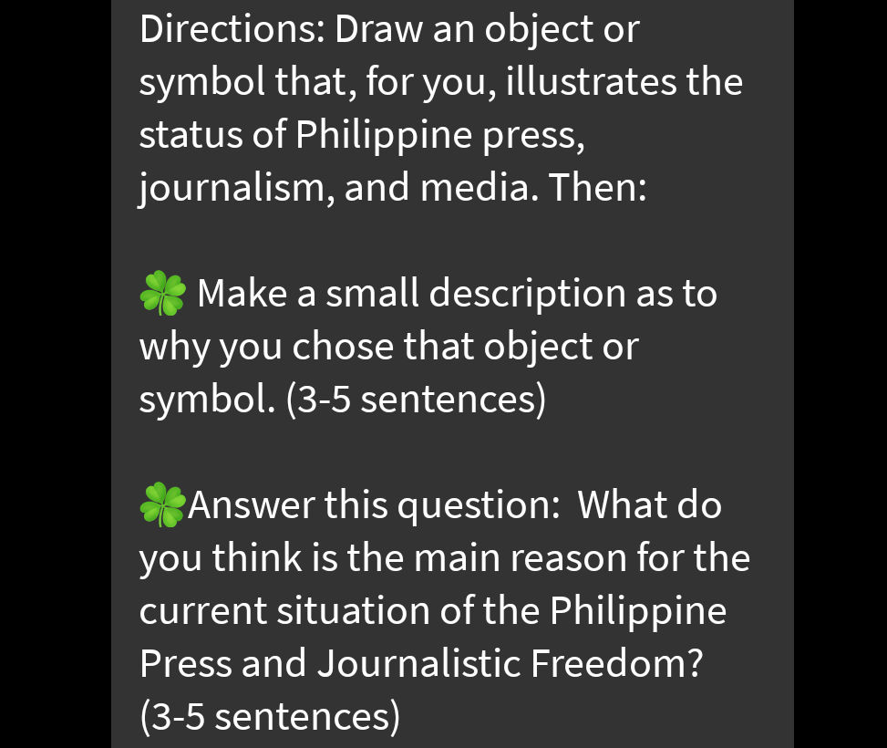 Directions: Draw an object or symbol that, | StudyX