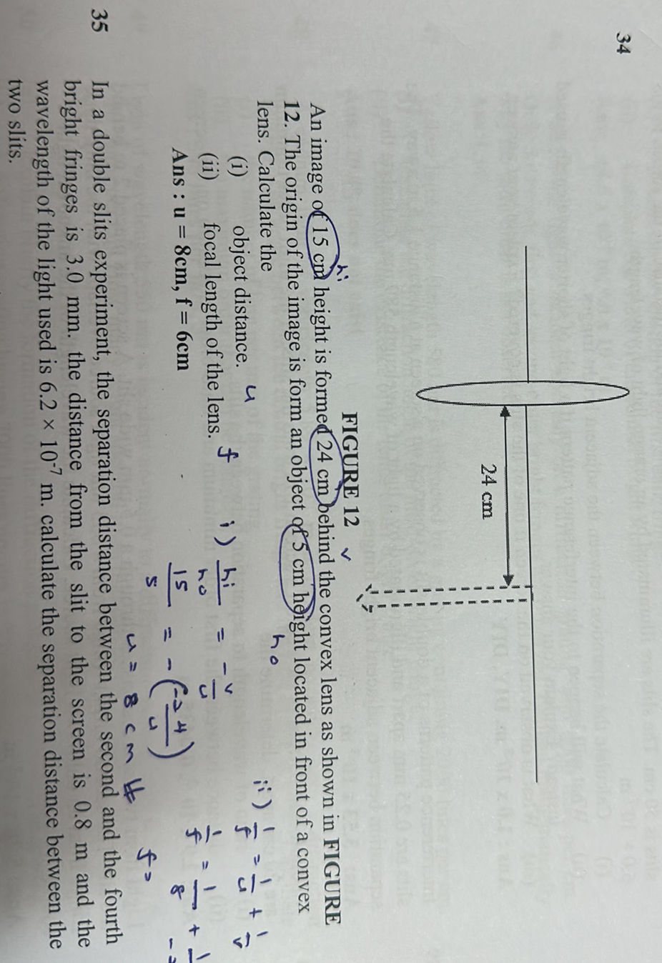 FIGURE 12 An image of 15 cm height is | StudyX