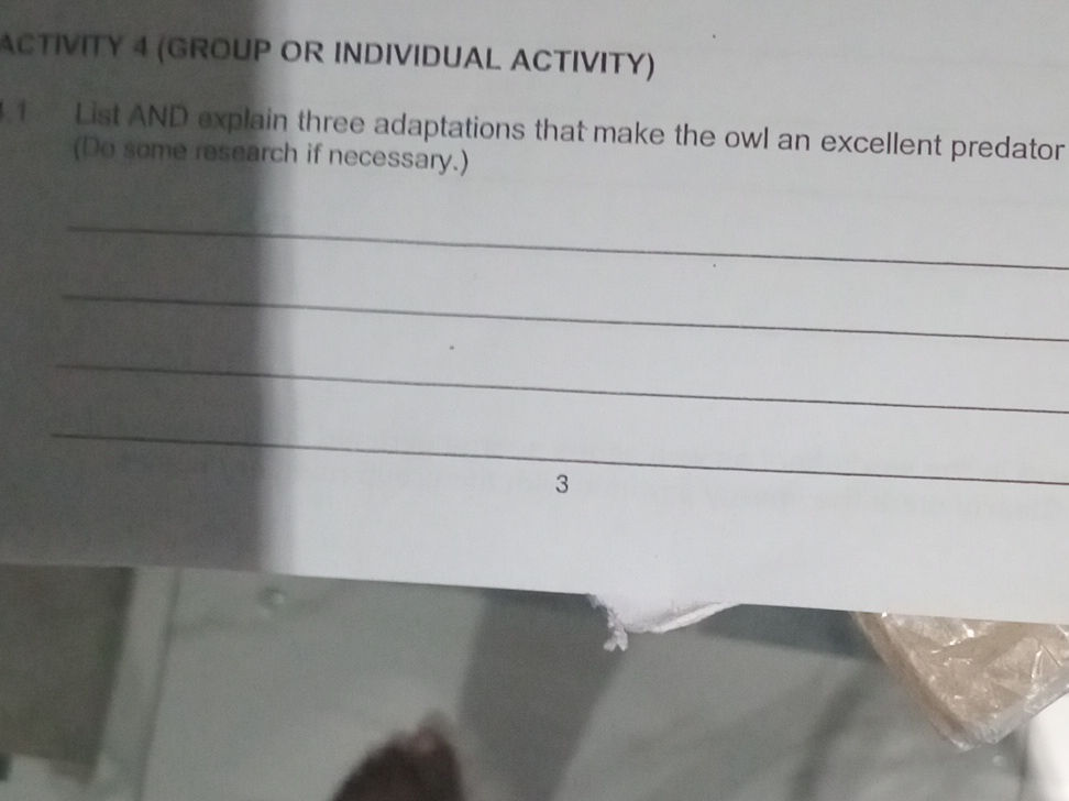 1.1 List AND explain three adaptations that | StudyX