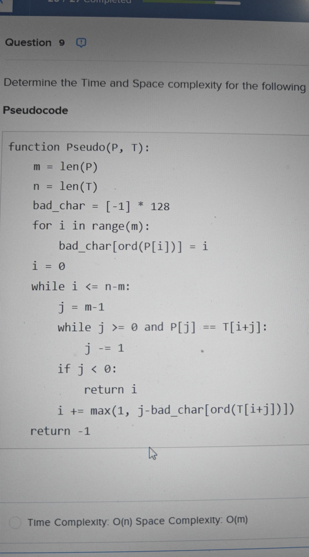 Determine the Time and Space complexity for | StudyX