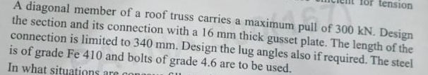 A diagonal member of a roof truss carries a | StudyX