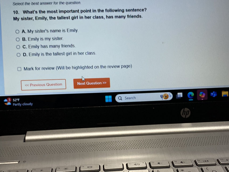10. What's the most important point in the | StudyX