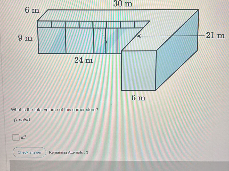 What is the total volume of this corner | StudyX