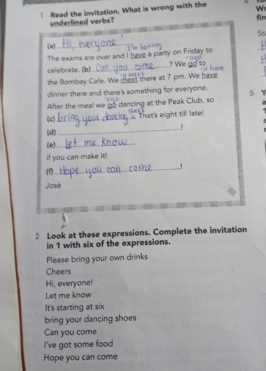 1 Read the invitation. What is wrong with | StudyX