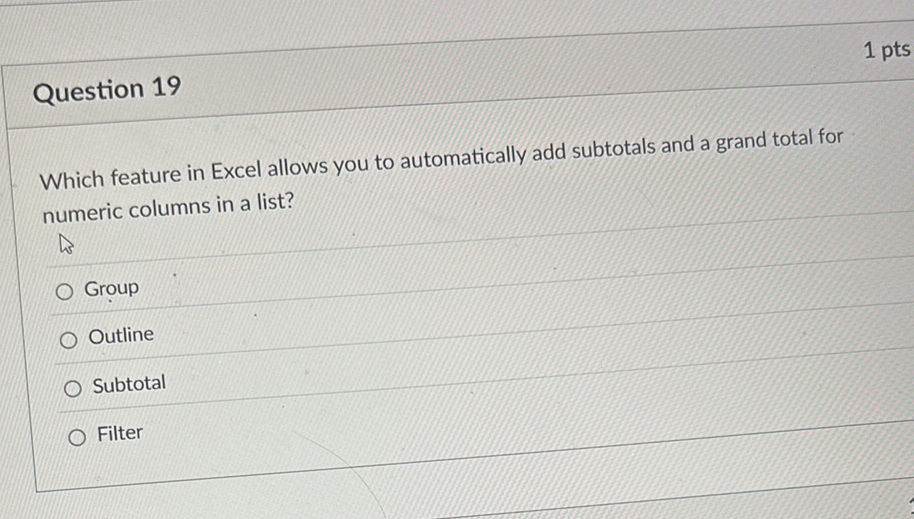 Which feature in Excel allows you to | StudyX