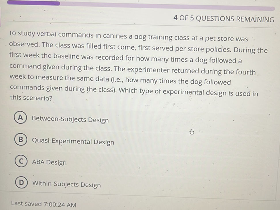 To study verbal commands in canines a dog
