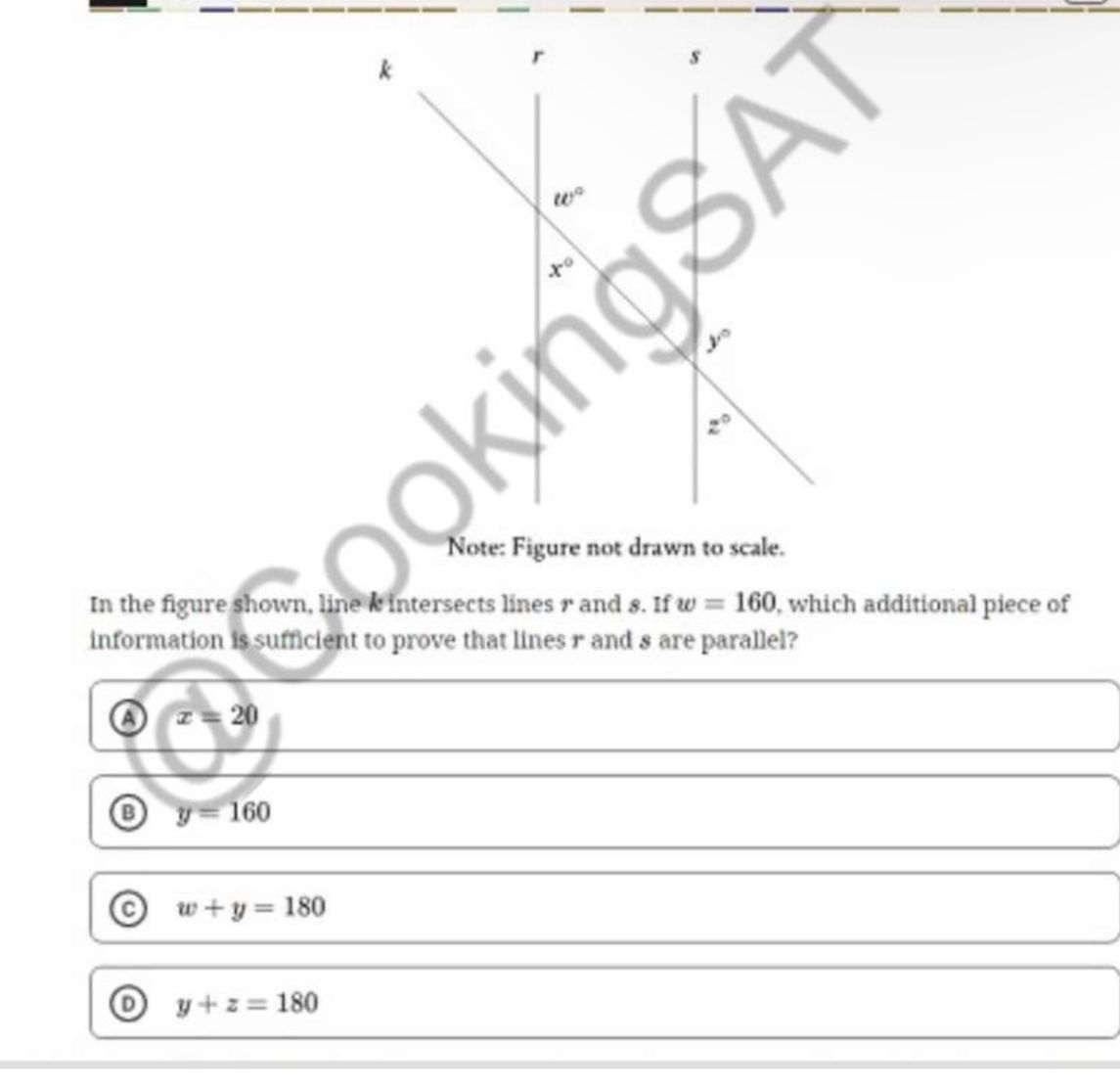 In the figure shown, line *k* intersects | StudyX