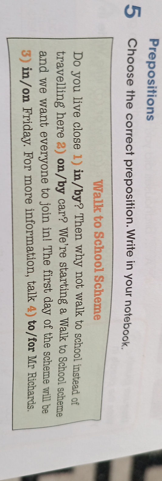 Choose the correct preposition. Write in | StudyX