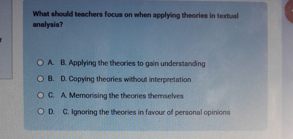 What should teachers focus on when applying | StudyX