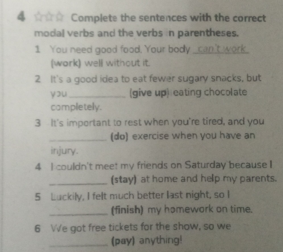 4 Complete the sentences with the correct | StudyX