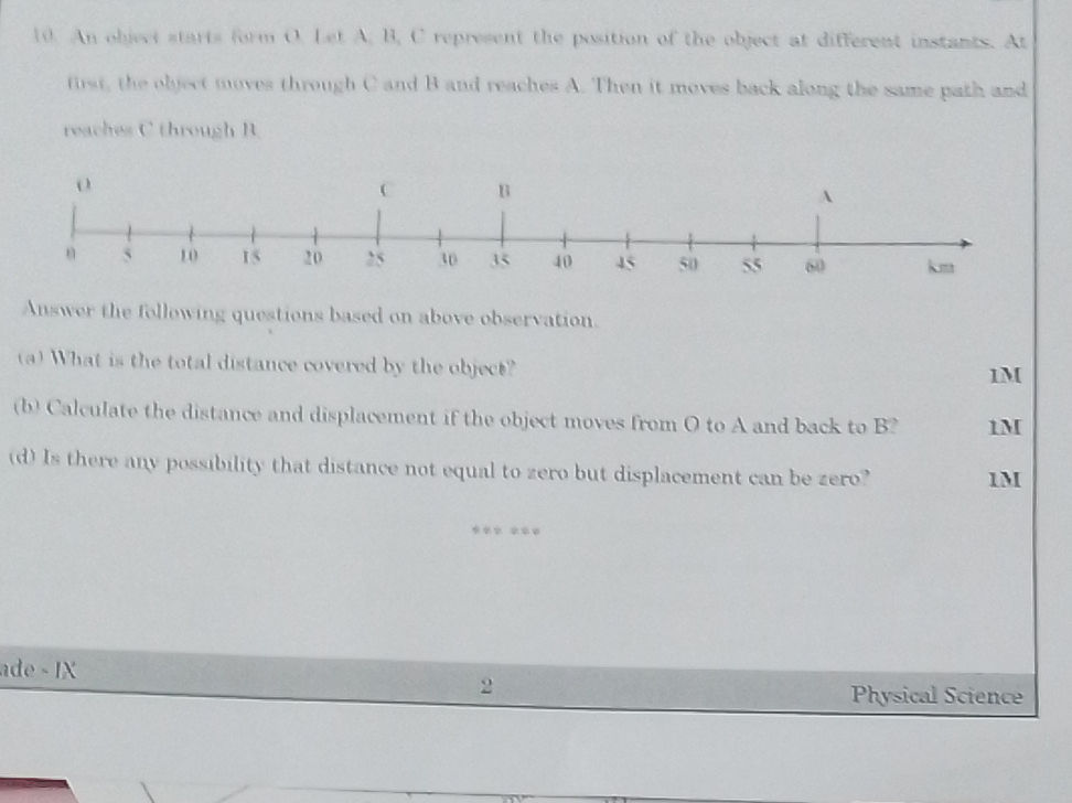 10. An object starts form O. Let A, B, C | StudyX