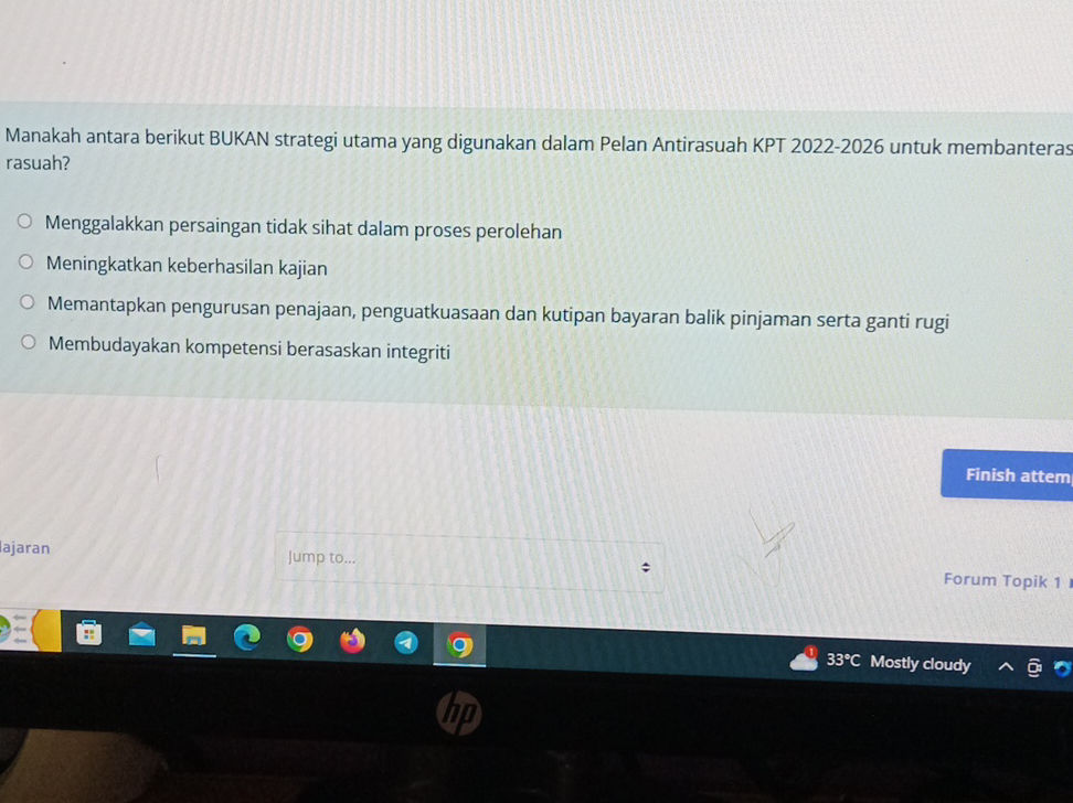 Manakah antara berikut BUKAN strategi utama | StudyX