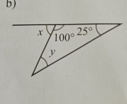 The image shows a triangle with angles | StudyX