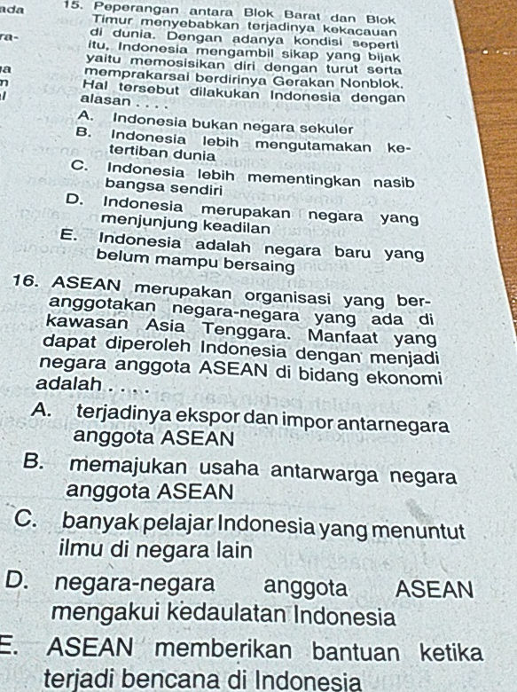 15. Peperangan antara Blok Barat dan Blok | StudyX