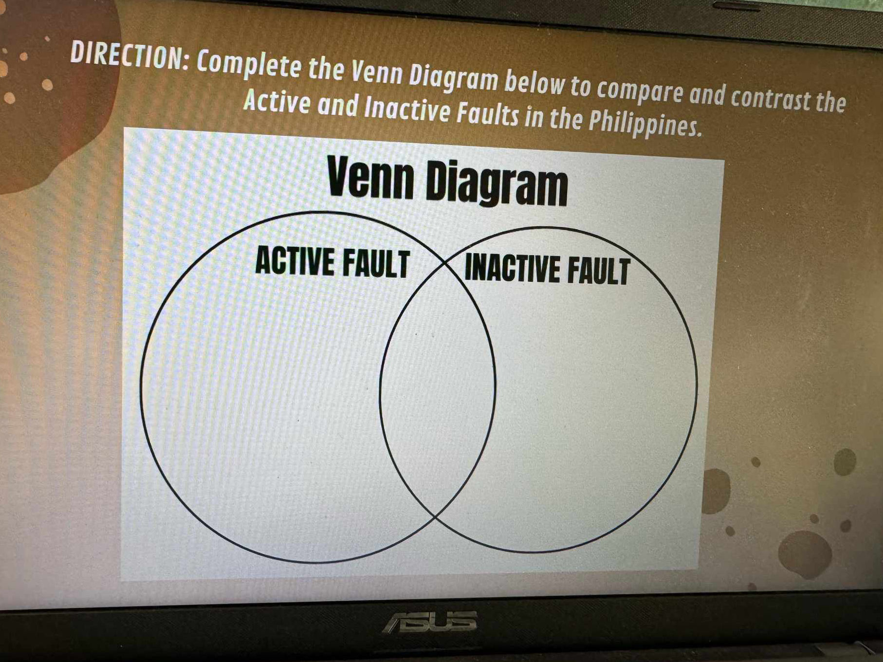 DIRECTION: Complete the Venn Diagram below | StudyX