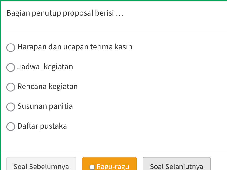 Bagian penutup proposal berisi ... Harapan | StudyX