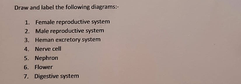 Draw and label the following diagrams:- 1. | StudyX