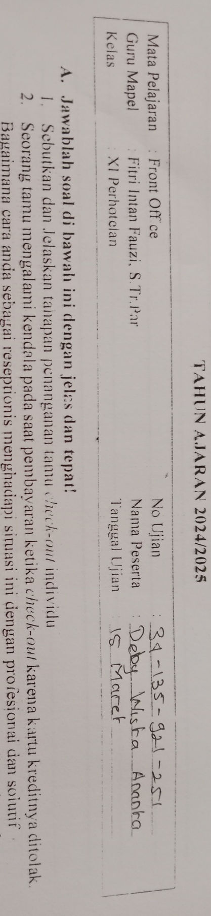 A. Jawablah soal di bawah ini dengan jelas | StudyX