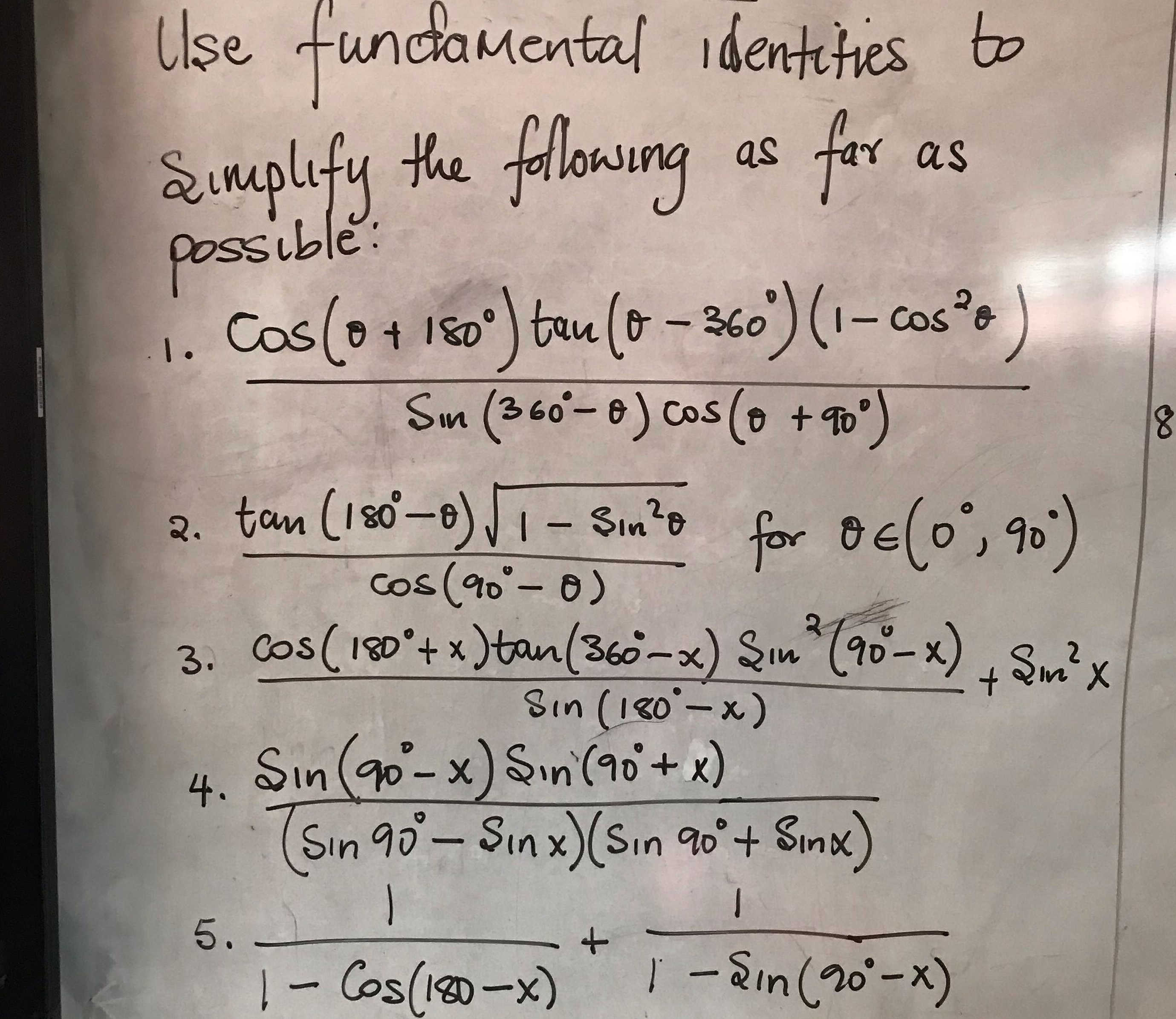 Use fundamental identities to simplify the | StudyX