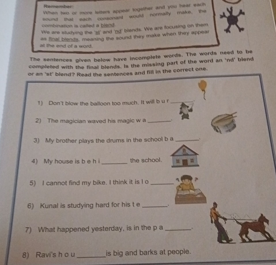 The sentences given below have incomplete | StudyX